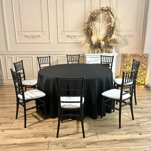 Круглый банкетный стол с черными креслами Chiavari | комплект на 8 ...